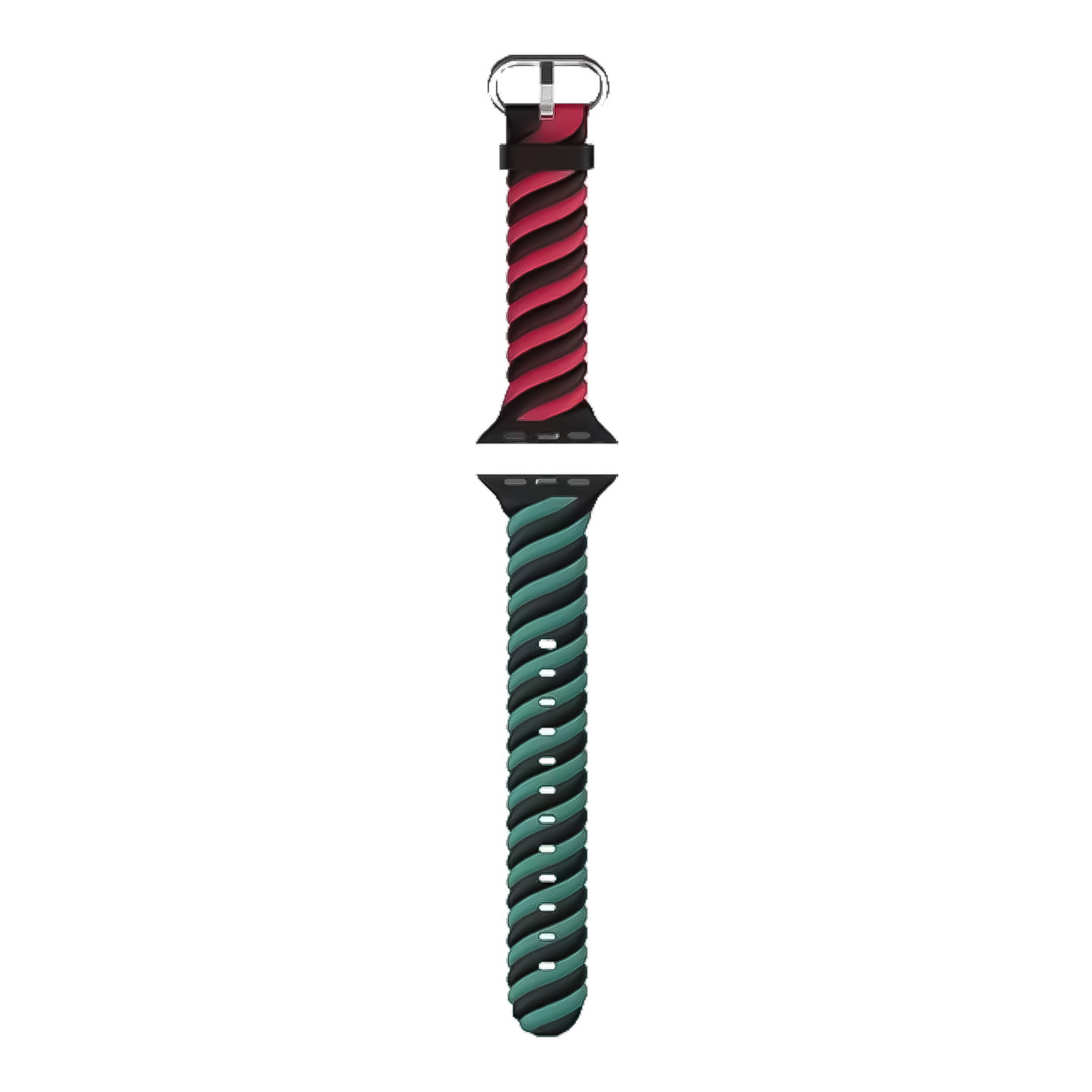 Apple Watch swirl sport band (zwart rood groen)