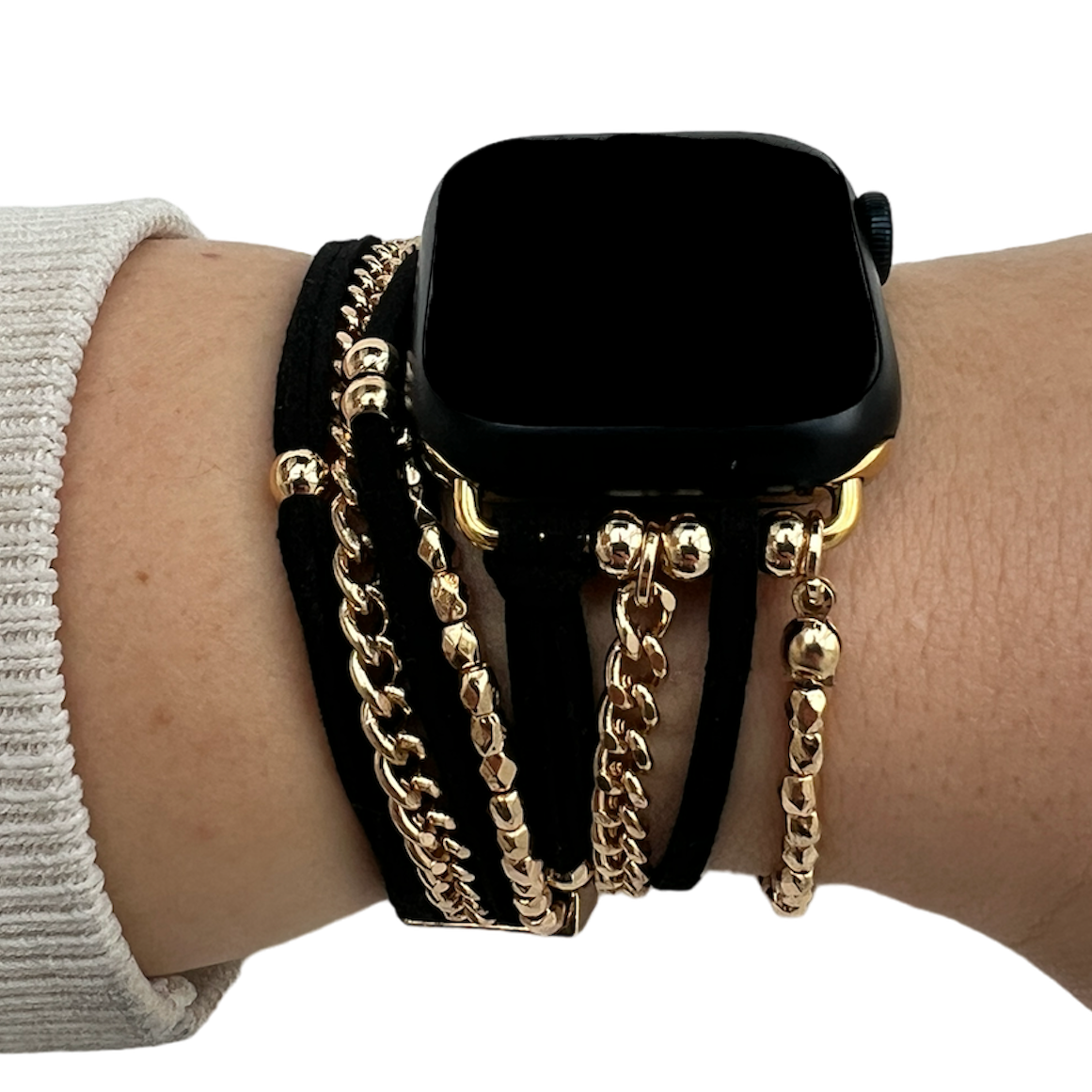 Apple Watch sieraden bandje Nancy (zwart goud)