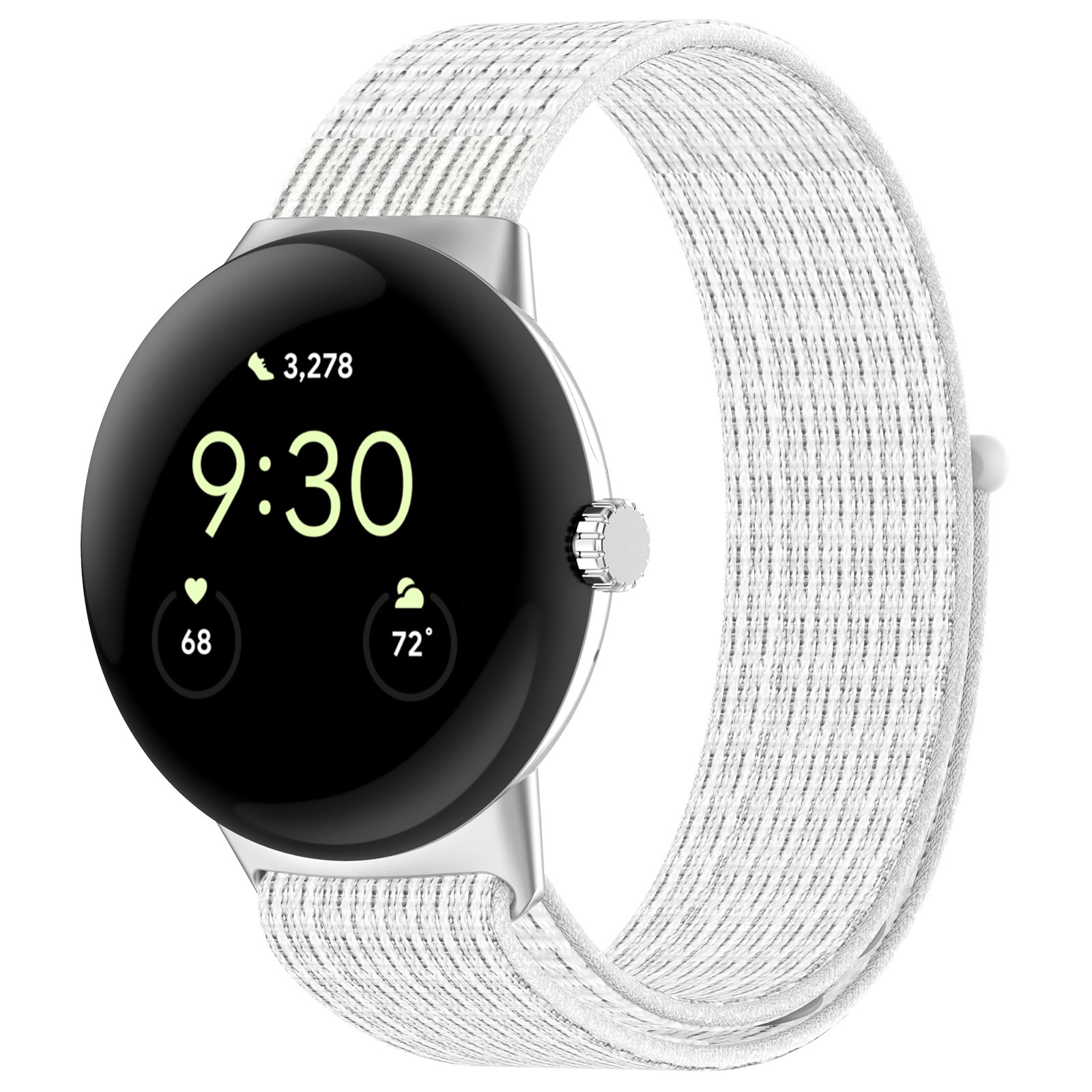 Google Pixel Watch nylon sport loop band (wit)